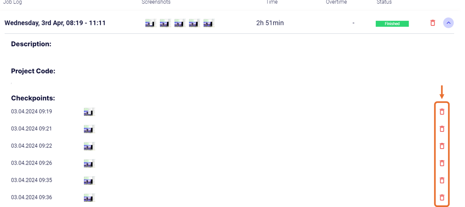 How do I remove time entries from my worklog?