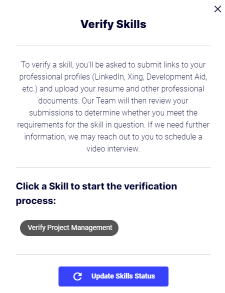 How can I verify my skills?